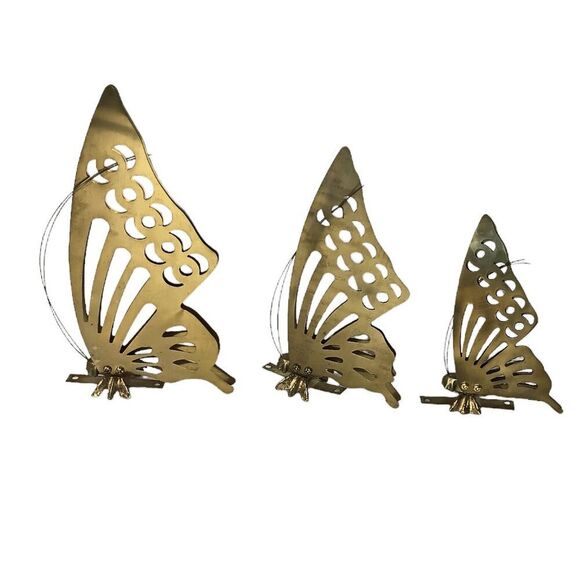 Vintage | Wall Decor | Vintage Solid Brass Butterfly Table Art Wall ...